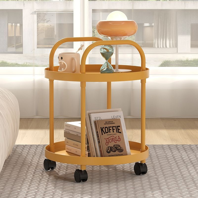Portable Coffee Table with Wheels Internet Celebrity Storage Rack ...