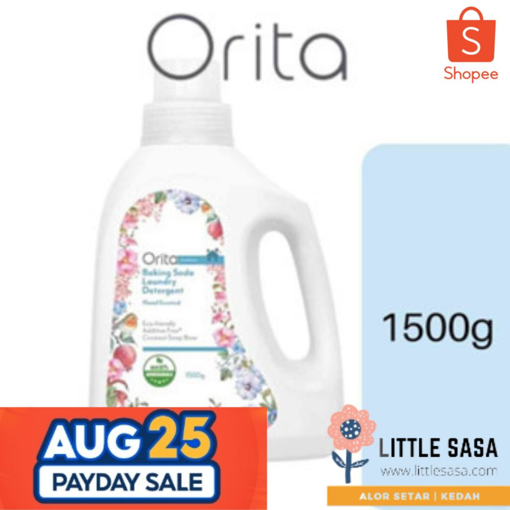 [READY STOCK] ORITA Baking Soda Laundry Liquid Detergent 1500g Floral ...