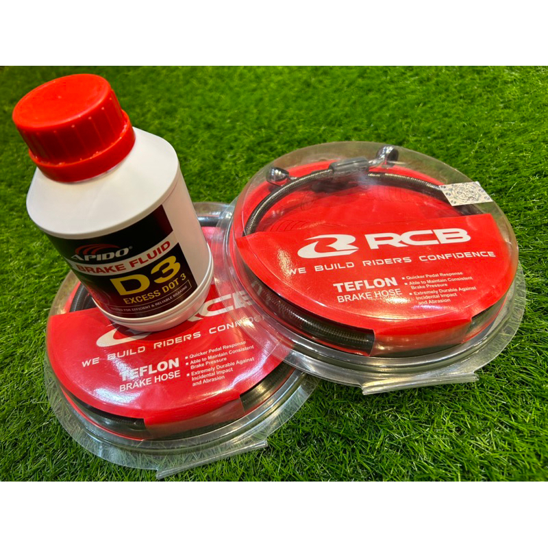 RCB BRAKE HOSE WITH BRAKE OIL SET 💯 RCB FR&RR (Blue 950MM X 550MM ...