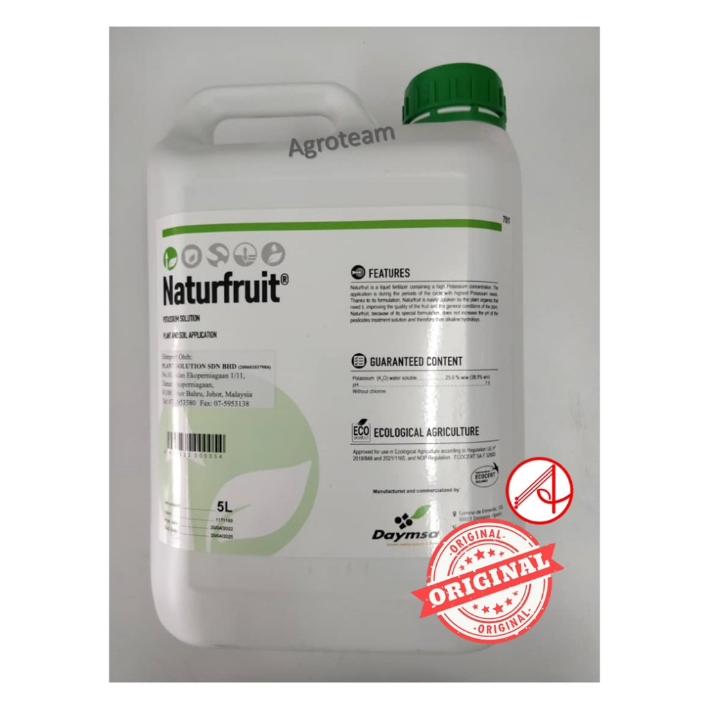 DAYMSA NATURFRUIT 5L (HIGH K FOLIAR FERTILIZER FOR FRUITING STAGE ...