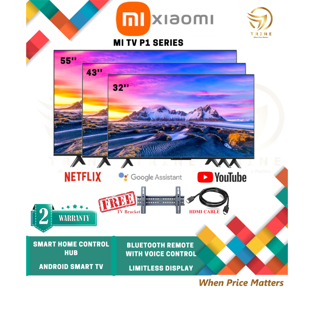 Xiaomi 4K UHD Android Smart TV (32"/43"/55") Dolby Vision Dolby Audio ...