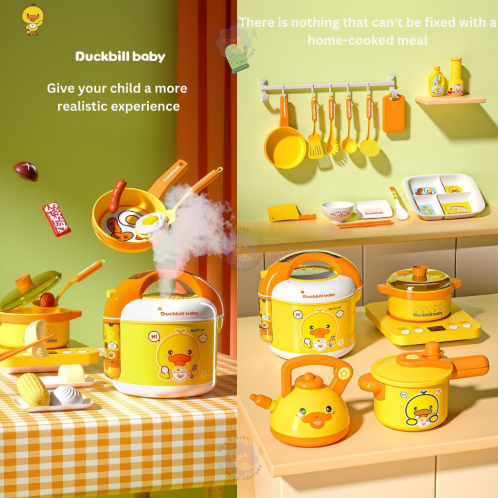 Mini Kitchen Playset Cooking Pretend Play Simulation Cooker Utensils ...