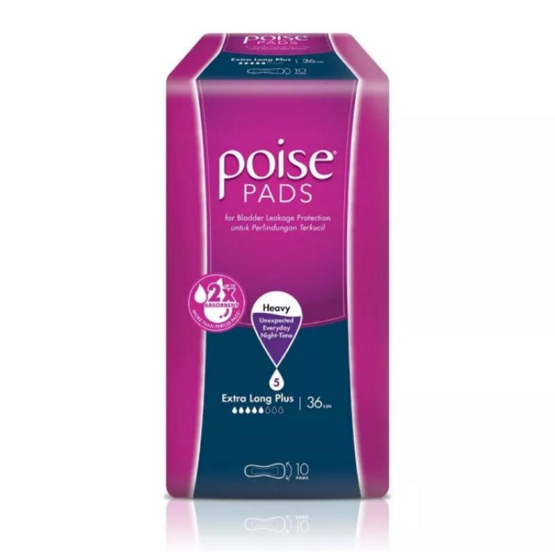Poise Pads Extra Long Plus Non Wing Incontinence/Adult Diapers (36cm/10 ...