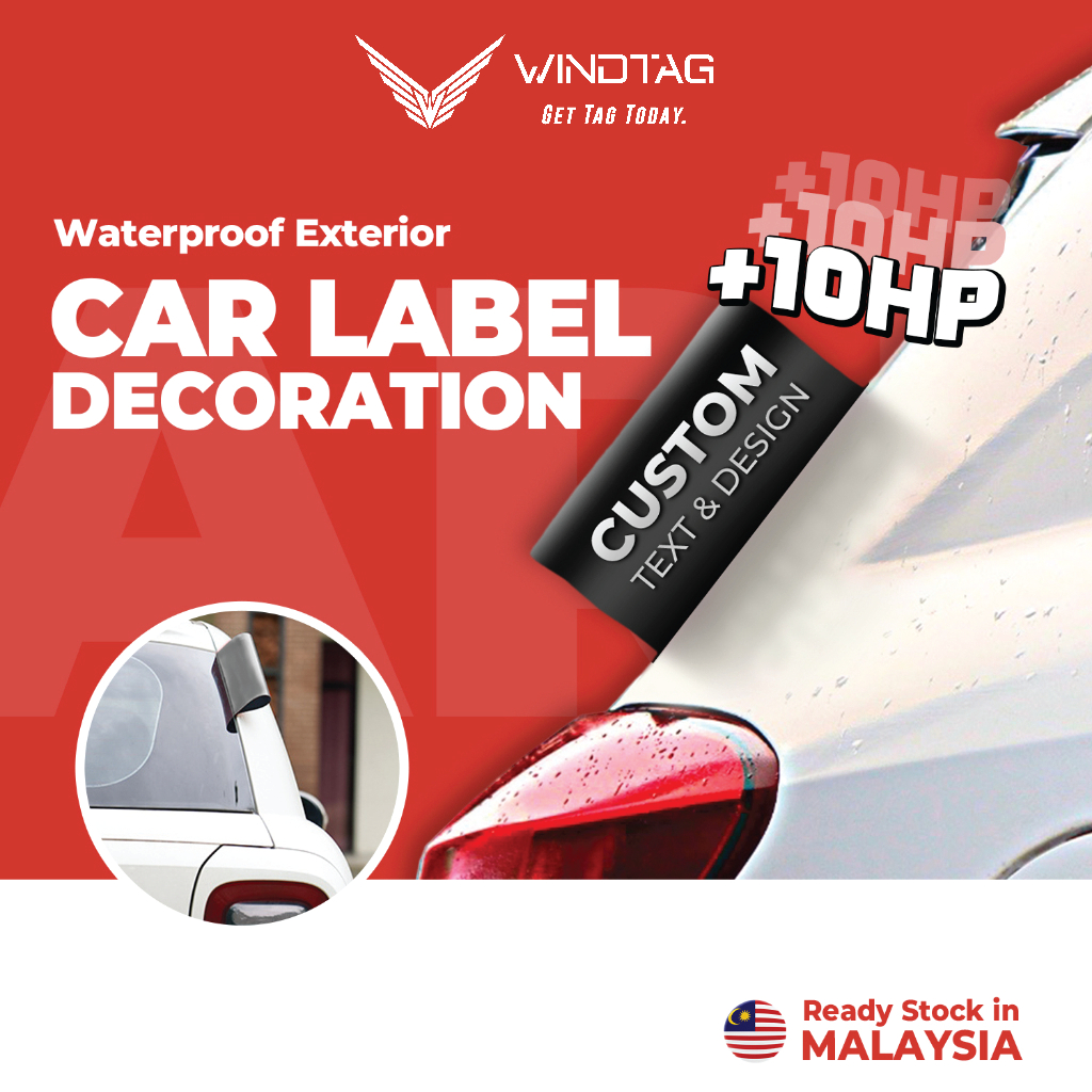 WINDTAG Car Label 【CUSTOM MADE】 Personalised Car Decorative | Shopee ...