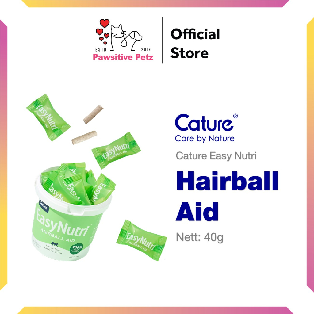 Cature Easy Nutri Cat Grass Hairball Aid 40g x 30 Cat Grass Cat Treats Snek Kucing Hairball Aid ...