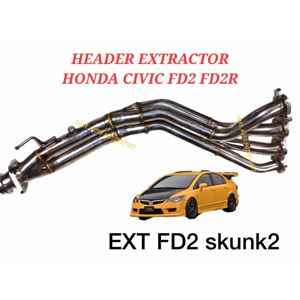 100% Honda Civic FD2 FD2R K20 K24 Skunk2 Extractor Downpipe Header 421 ...