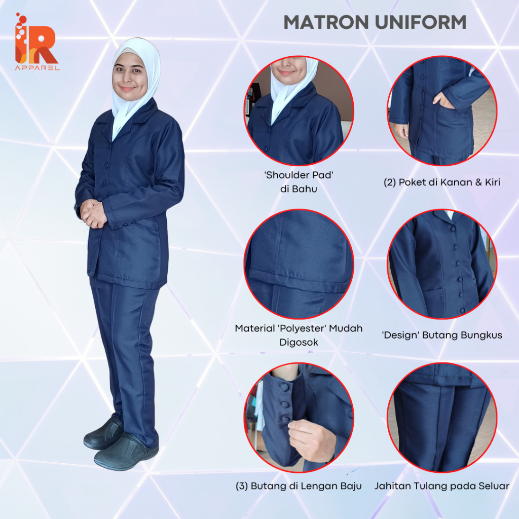 MATRON UNIFORM IR APPAREL (LONG SLEEVE) | Shopee Malaysia