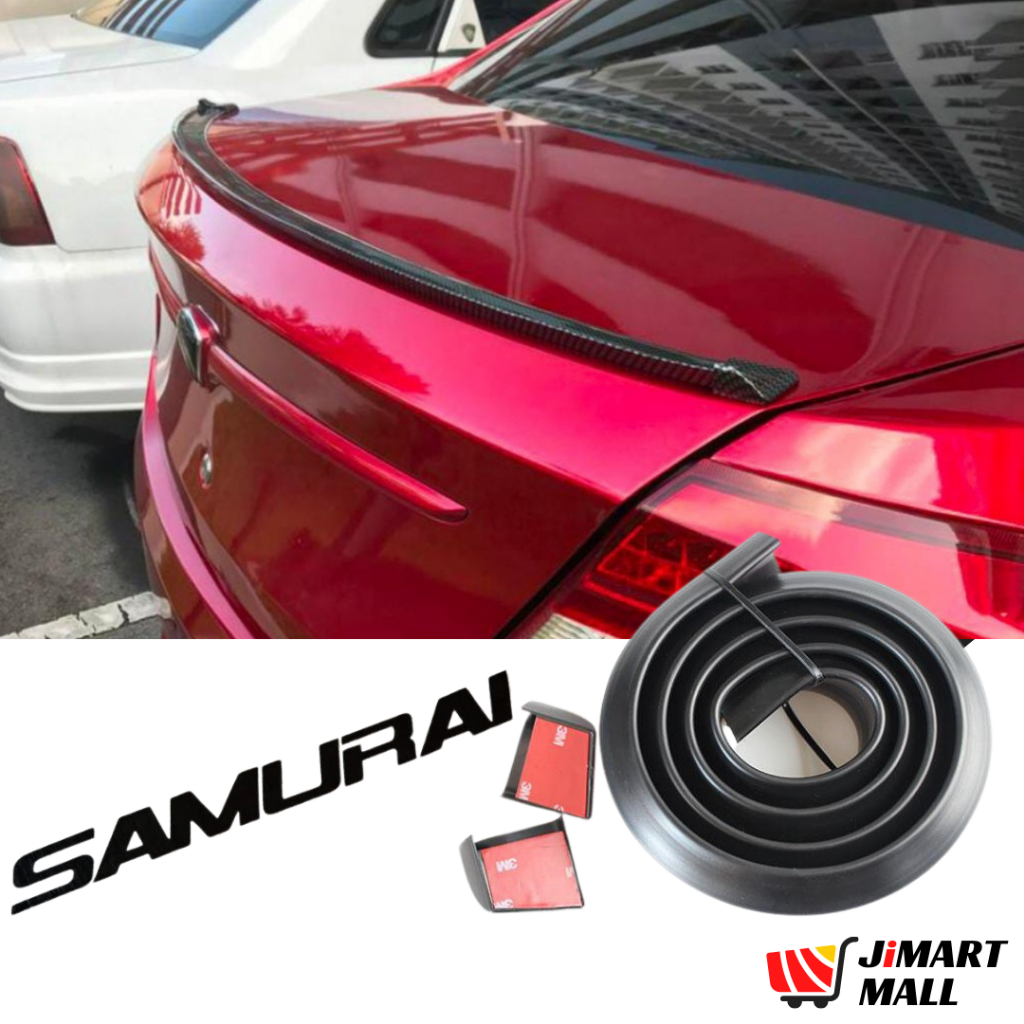SAMURAI REAR WING SPOILER RUBBER LIP Bonnet Universal Car Boot Trunk ...