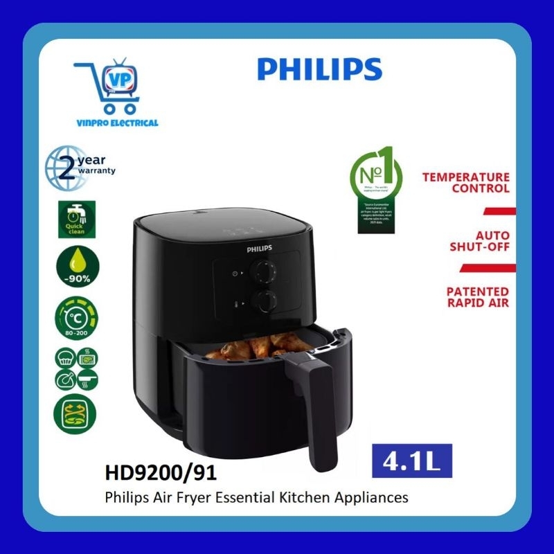 Philips HD9200 Air Fryer Rapid Air Black | Shopee Malaysia