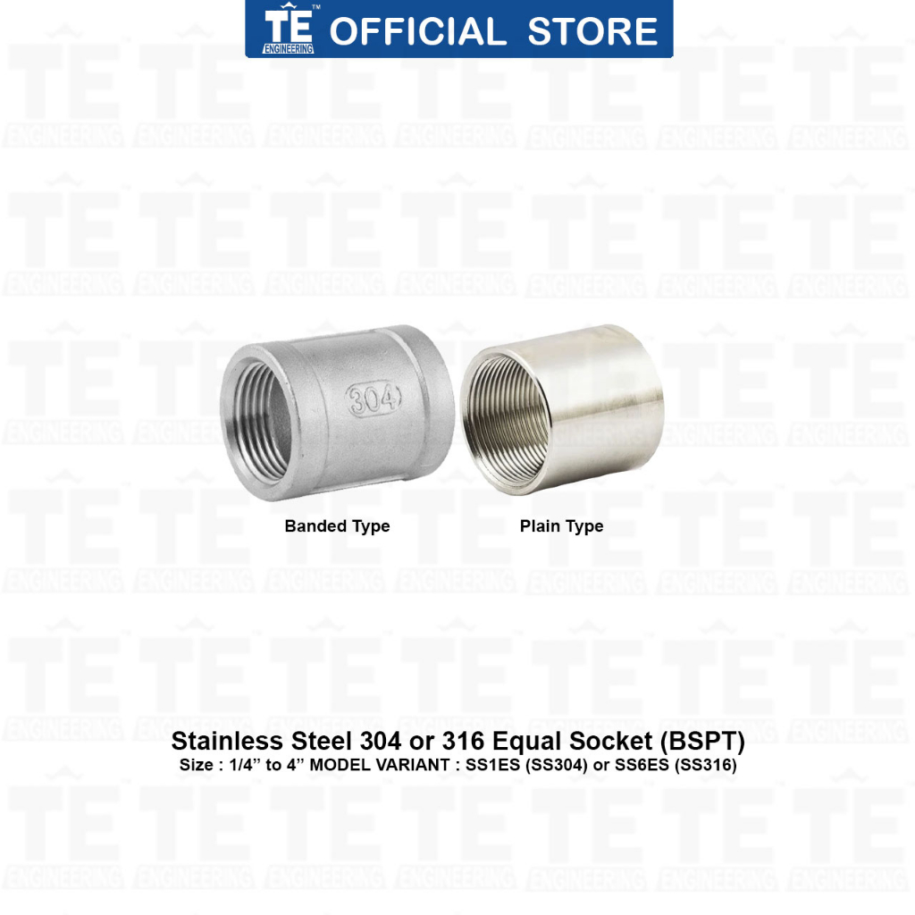 Stainless Steel SS304 Fittings Socket ( 1/8" ~ 2" ) | Shopee Malaysia
