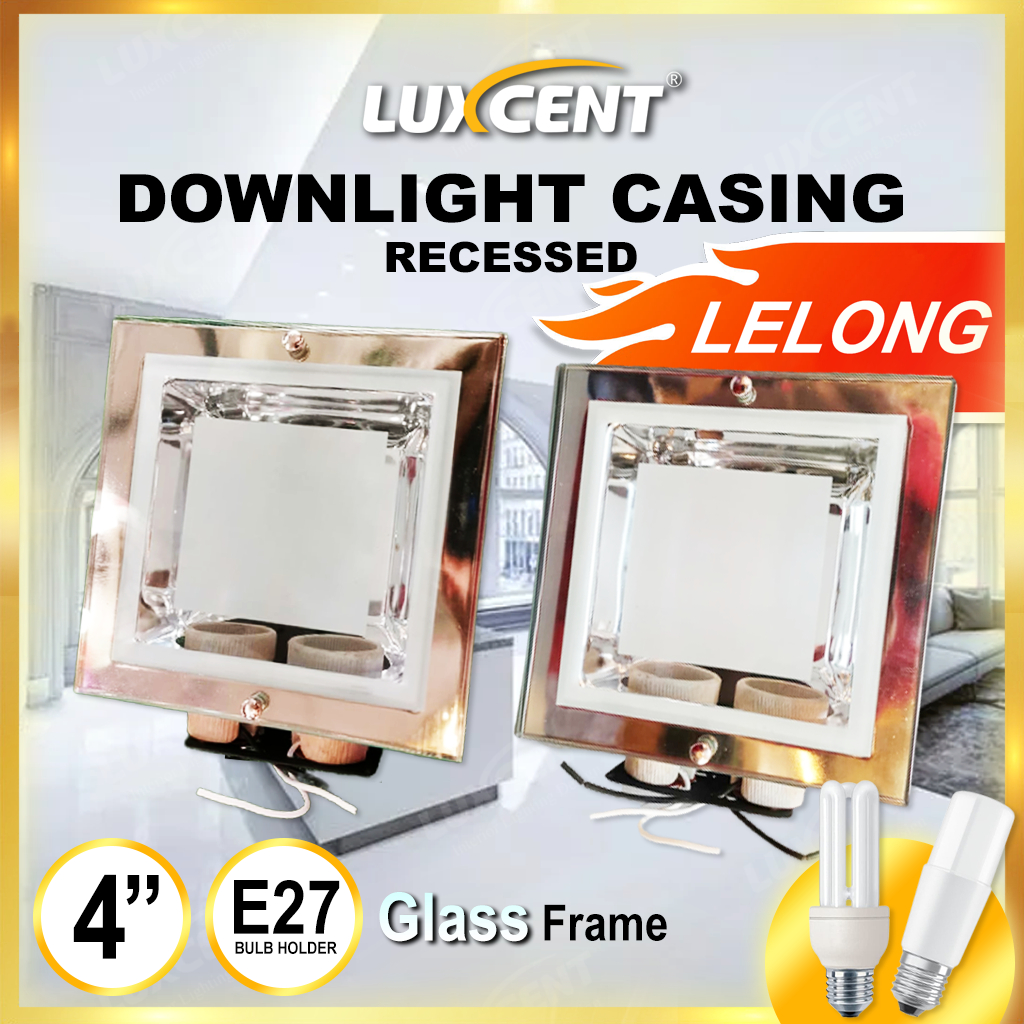 [LELONG!] Downlight Casing Ceiling Recessed 4" Double E27 Bulb Holder ...