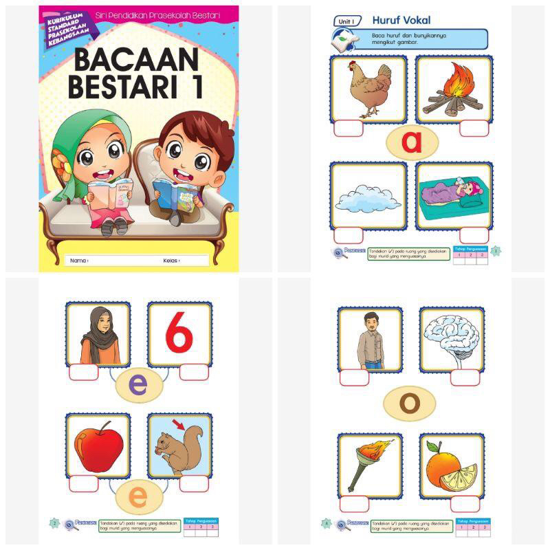 BUKU BACAAN BESTARI | LATIHAN PRA SEKOLAH 4 HINGGA 6 TAHUN | TADIKA PRE ...