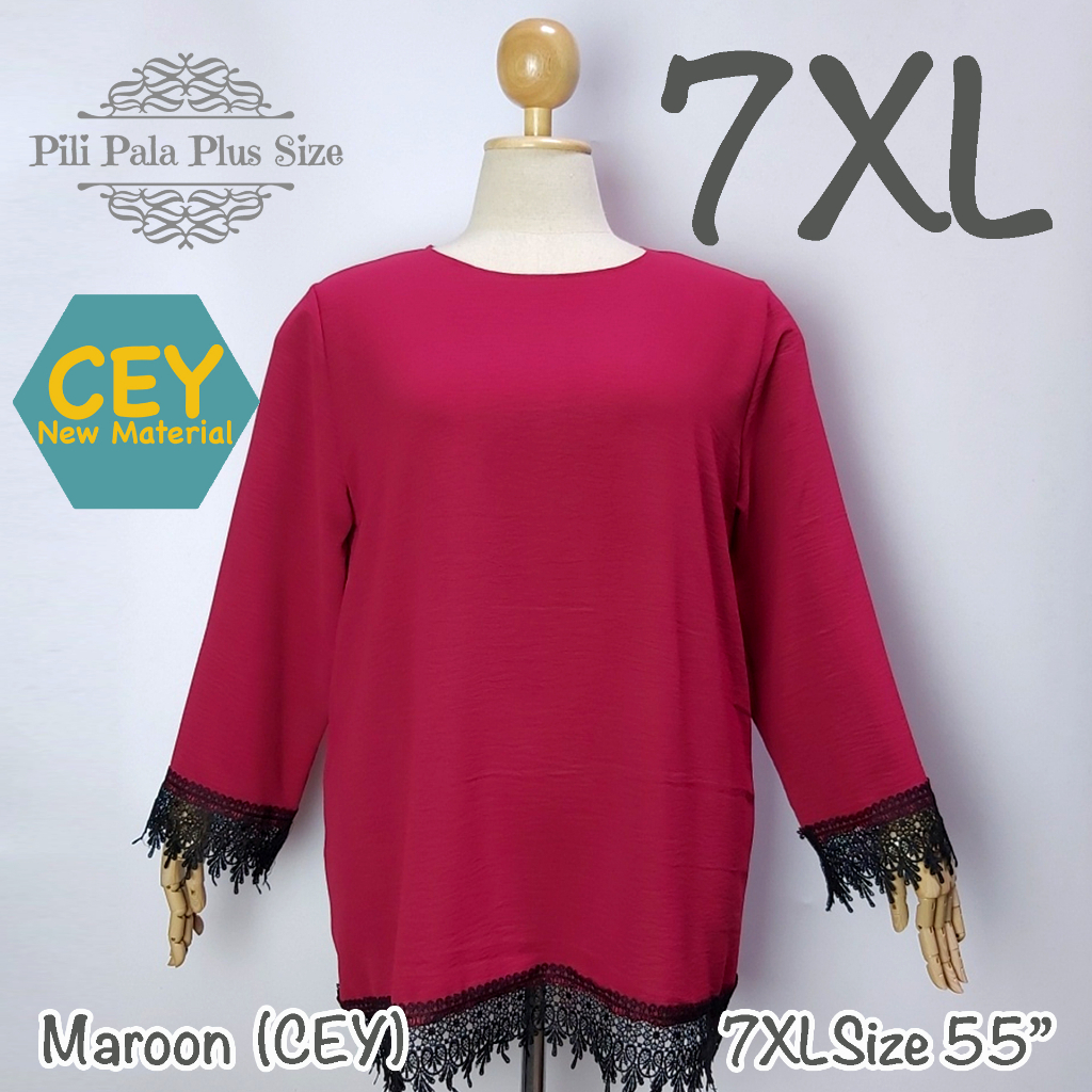 (Voucher RM 5 ) Plus Size 4XL & 7XL Baju Lace Plus Size CEY Italian by Pili Pala -Q | Shopee ...