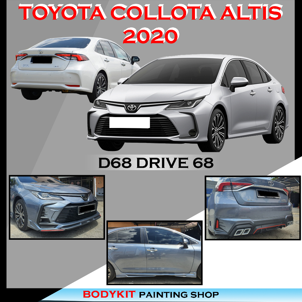 TOYOTA ALTIS 2020 D68 STYLE FULLSET SKIRTING(FRONT SKIRT ,SIDE SKIRT ...