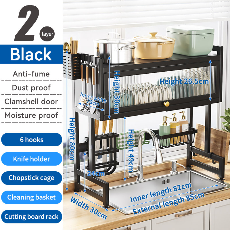Kitchen Rack Dish Rack Rak Dapur Rak Pinggan With Cabinet Rak Sinki ...