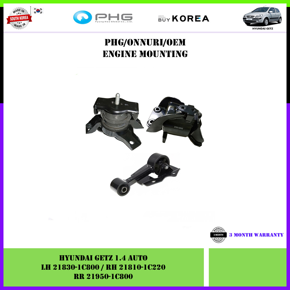 Hyundai Getz 1.4 Auto Oem Engine Mounting (LH 21830-1C800/RH 21810 ...
