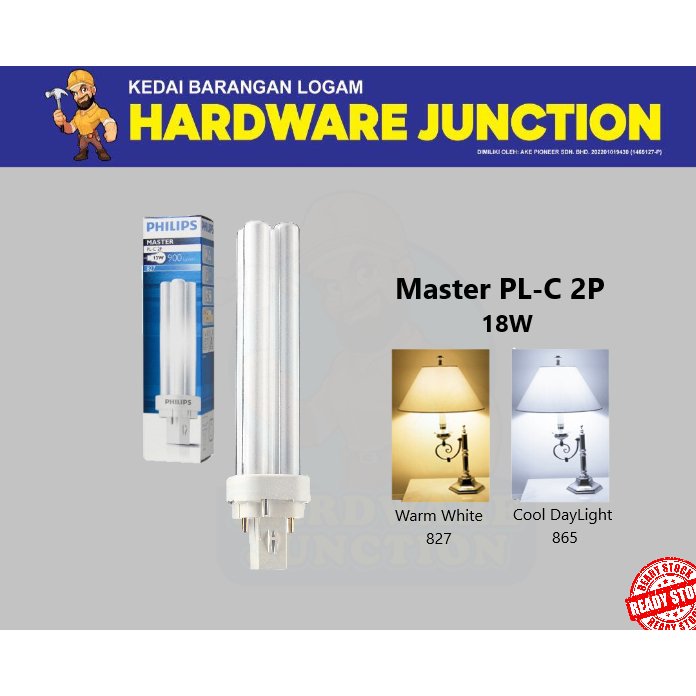 PHILIPS MASTER PL-C 2 PIN 18W 865 COOL DAYLIGHT(WHITE) 827 WARM WHITE (YELLOW) | Shopee Malaysia