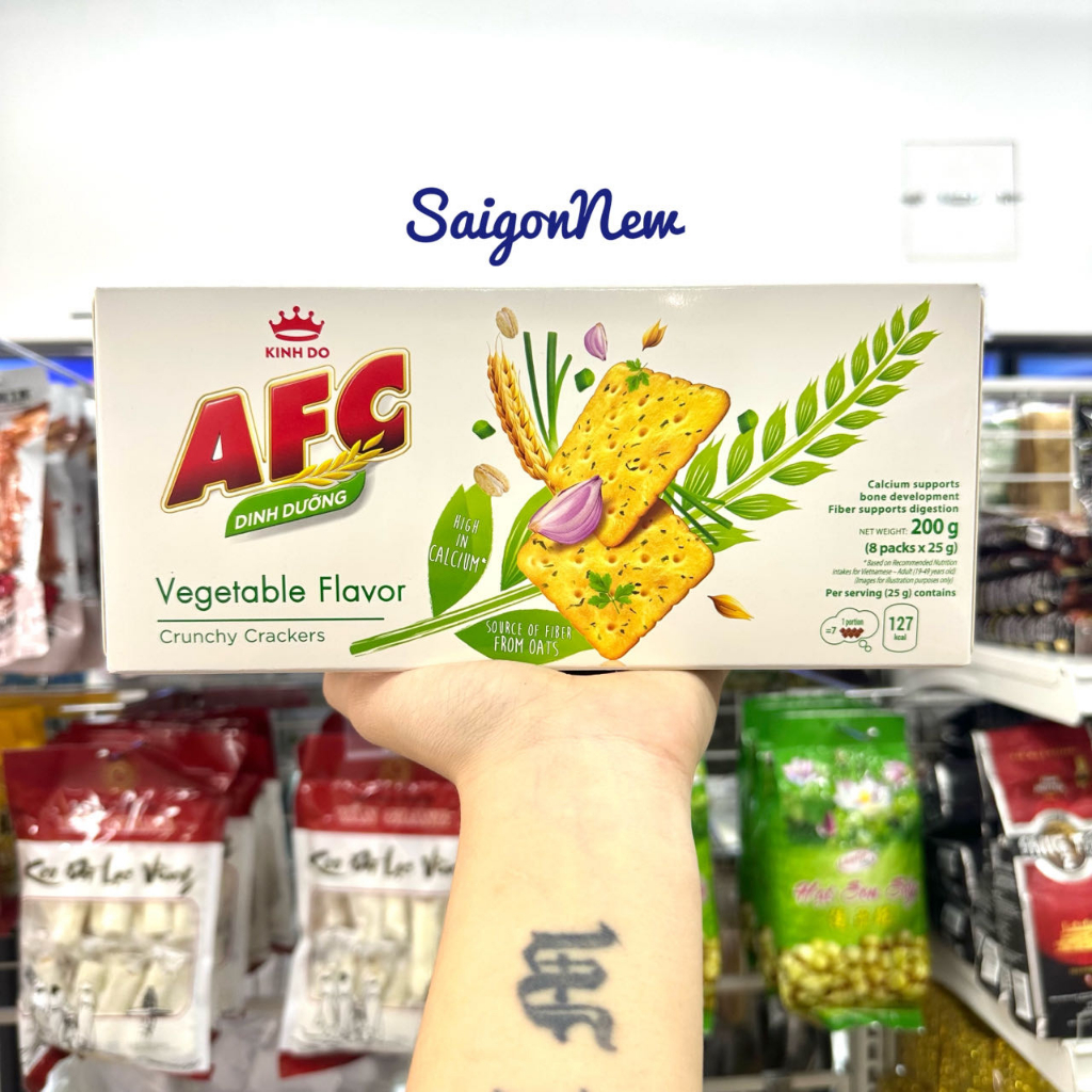 AFC Vi Rau Banh Cracker - Vegetable Flavor Crunchy Crackers 200g ...