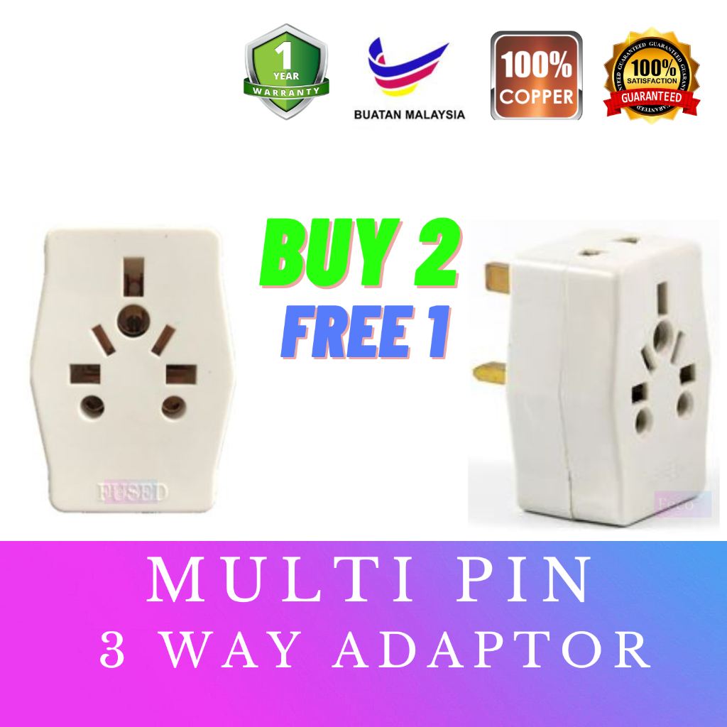 3 Way Adapter Switch / 3Way adaptor / 3way sirim adaptor usb Extension ...
