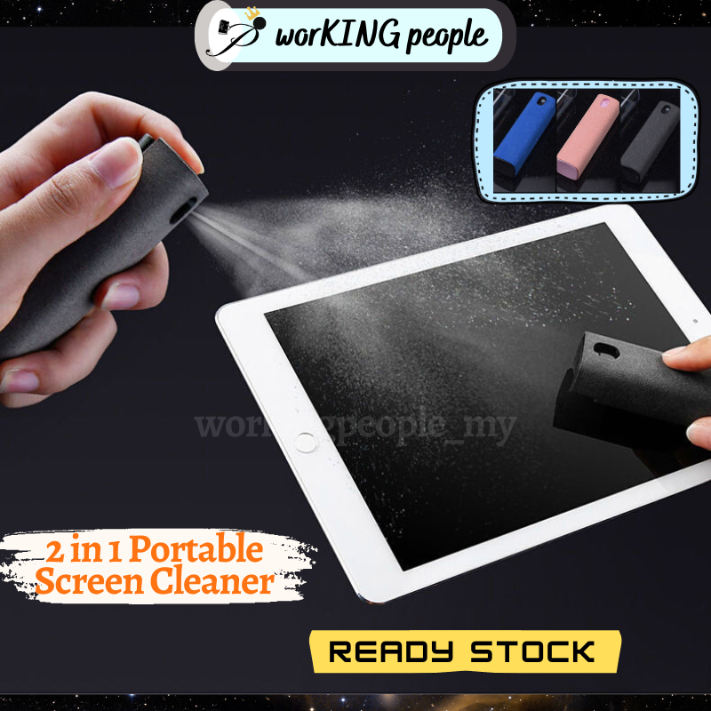 [WPP] 2 in 1 Phone Screen Cleaner Spray Mobile Pencuci Pembersih Skrin ...