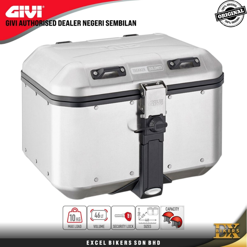 GIVI BOX DLM46A TREKKER DOLOMITI/ GIVI TOP BOX / ALUMINIUM TOP BOX/46 ...