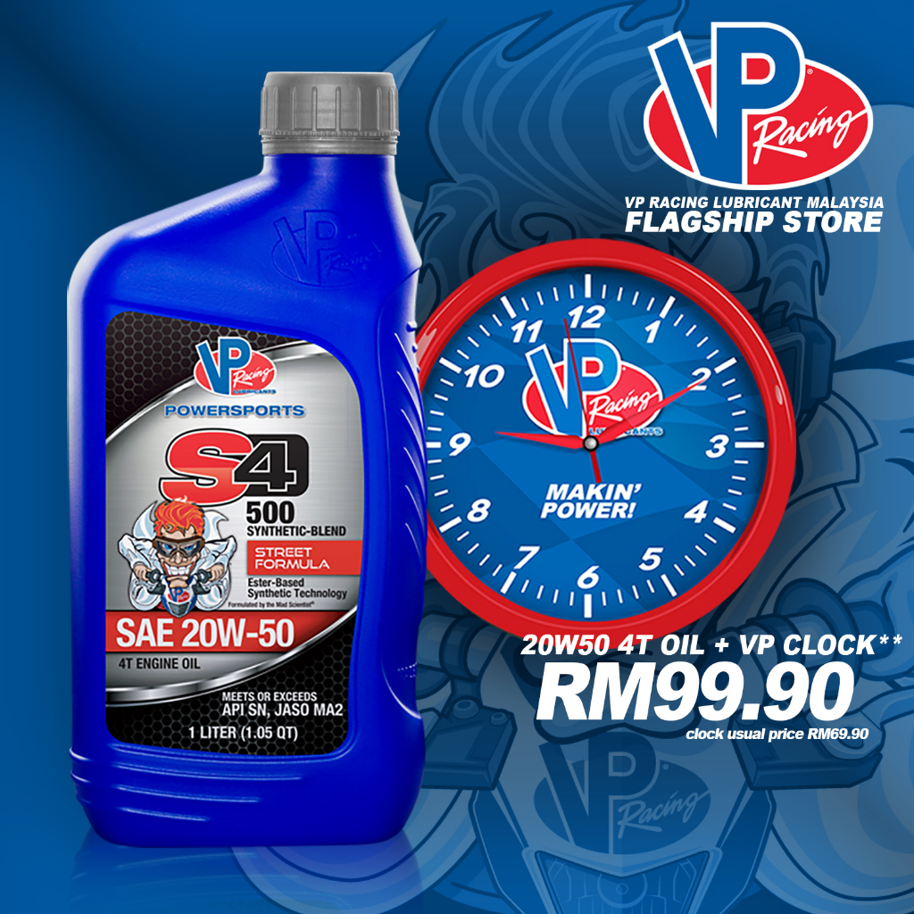 VP Racing S4-500 4T 20W-50 Synthetic Blend Street Formula Motor Engine ...