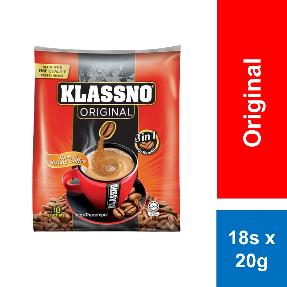 Klassno 3 in 1 Coffee Mix Original 20g x 18s | Shopee Malaysia