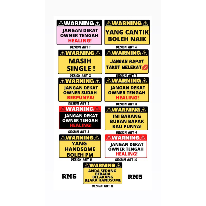 STICKER WARNING | STICKER JANGAN DEKAT | Shopee Malaysia