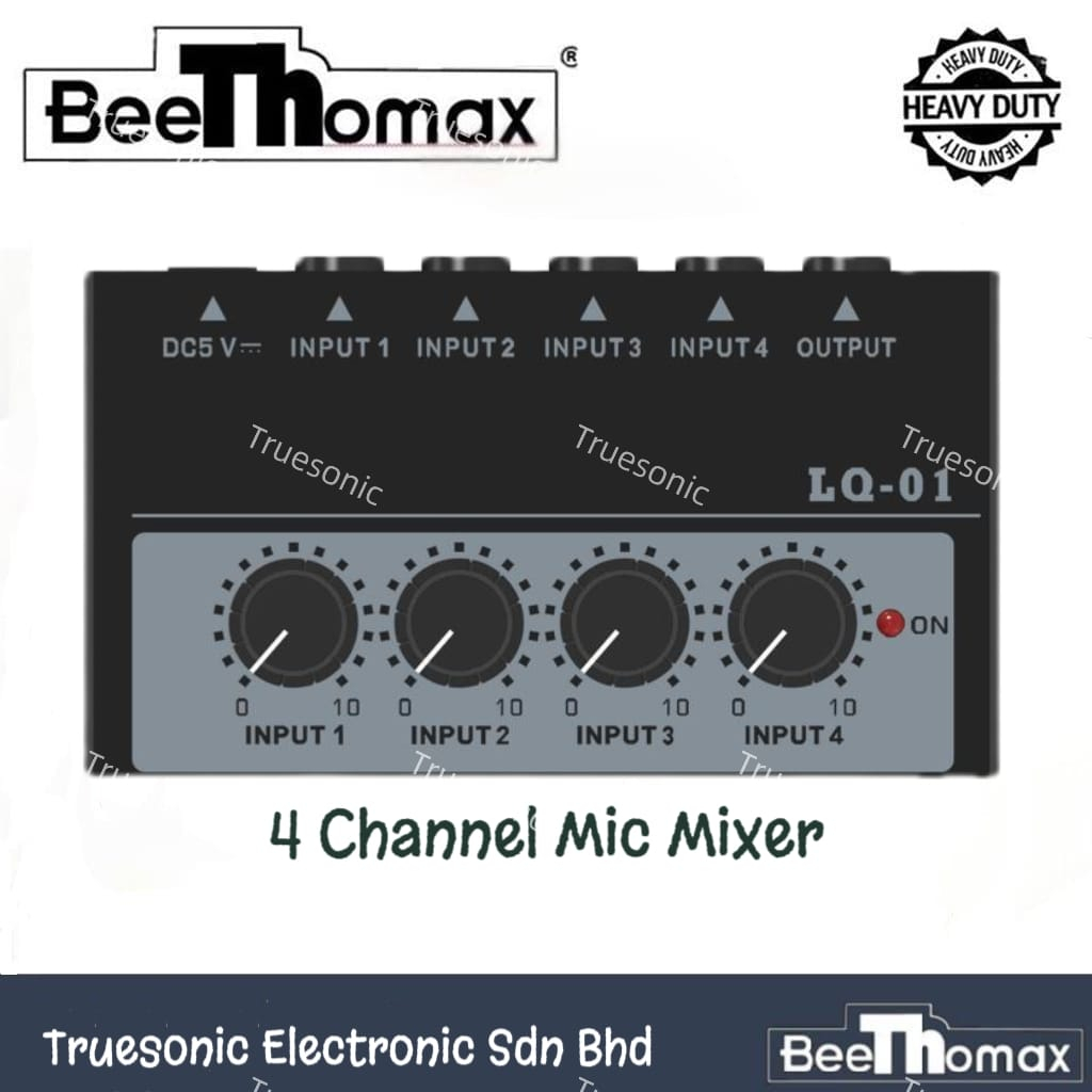 BEETHOMAX LQ-01 4 CHANNEL MICROPHONE MIXER | Shopee Malaysia