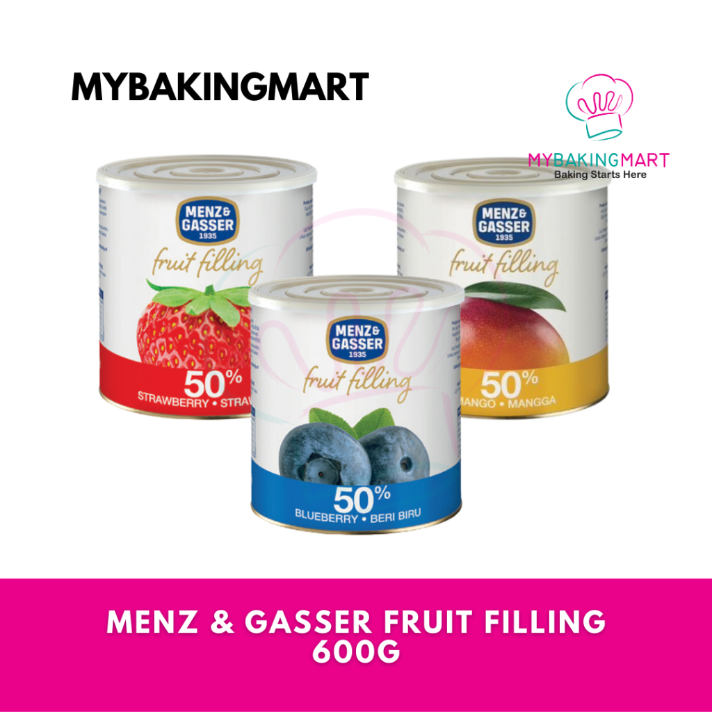 Menz Gasser Fruit Filling 600g Blueberry / Strawberry Exp Date: 09.09.2025 / Mango - Inti Kek ...