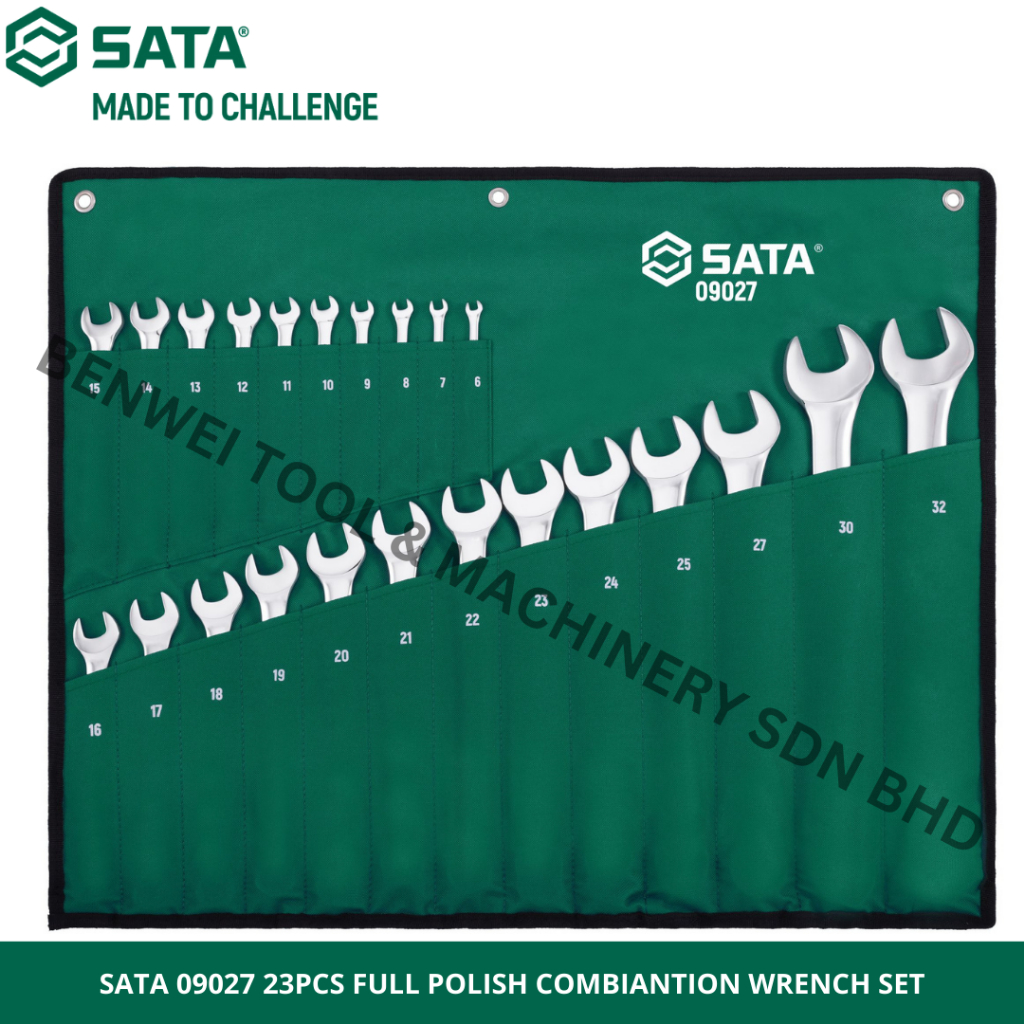 (ND) SATA 09027 23PCS FULL POLISH COMBINATION WRENCH SET / SPANNER SET / SATA SPANNAR SET ...