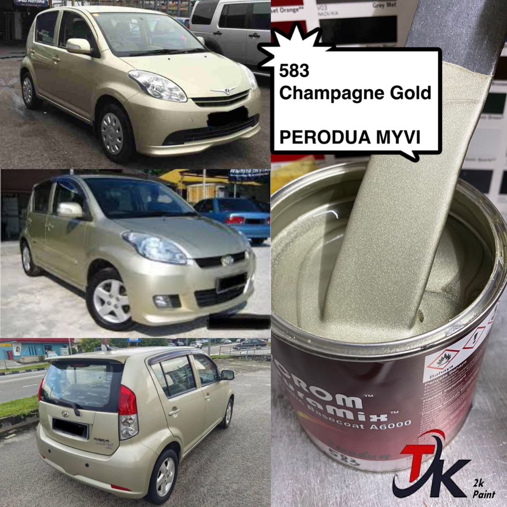583 Champagne Gold - PERODUA MYVI - 2K PAINT/FAST DRY/CAR PAINT/CAT ...
