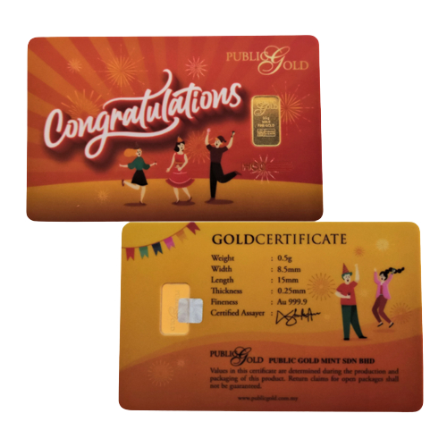 [10% OFF] Public Gold PG 0.5g .9999 Gold Bar - Congratulations | Shopee ...
