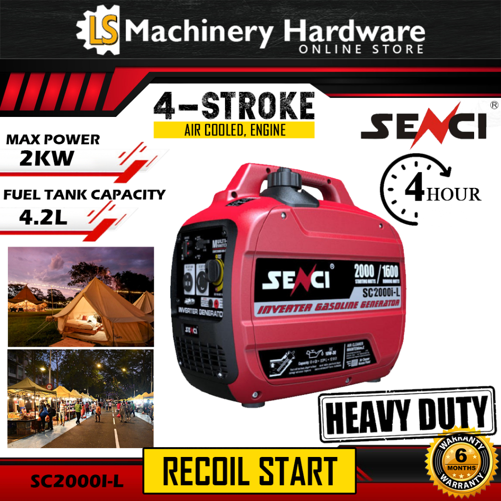 SENCI SC2000i-L 2000W Inverter Gasoline Generator - 6 Months Warranty ...