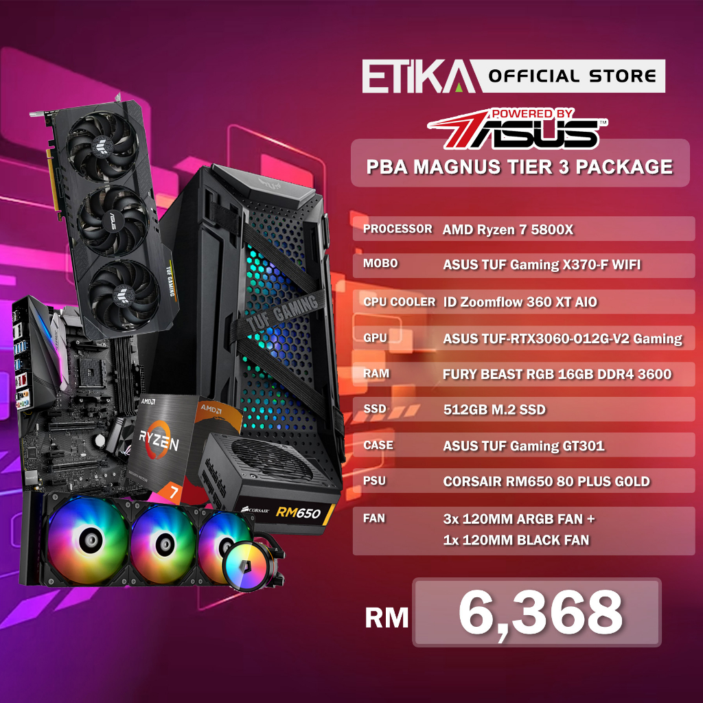Etika Pba Magnus Tier 3 Desktop Pc Set Powered By Asus High Quality And Performance Component