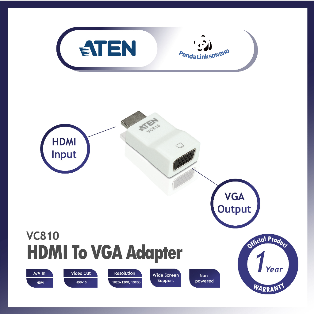 ATEN VC810 ATEN HDMI to VGA Adapter | Shopee Malaysia
