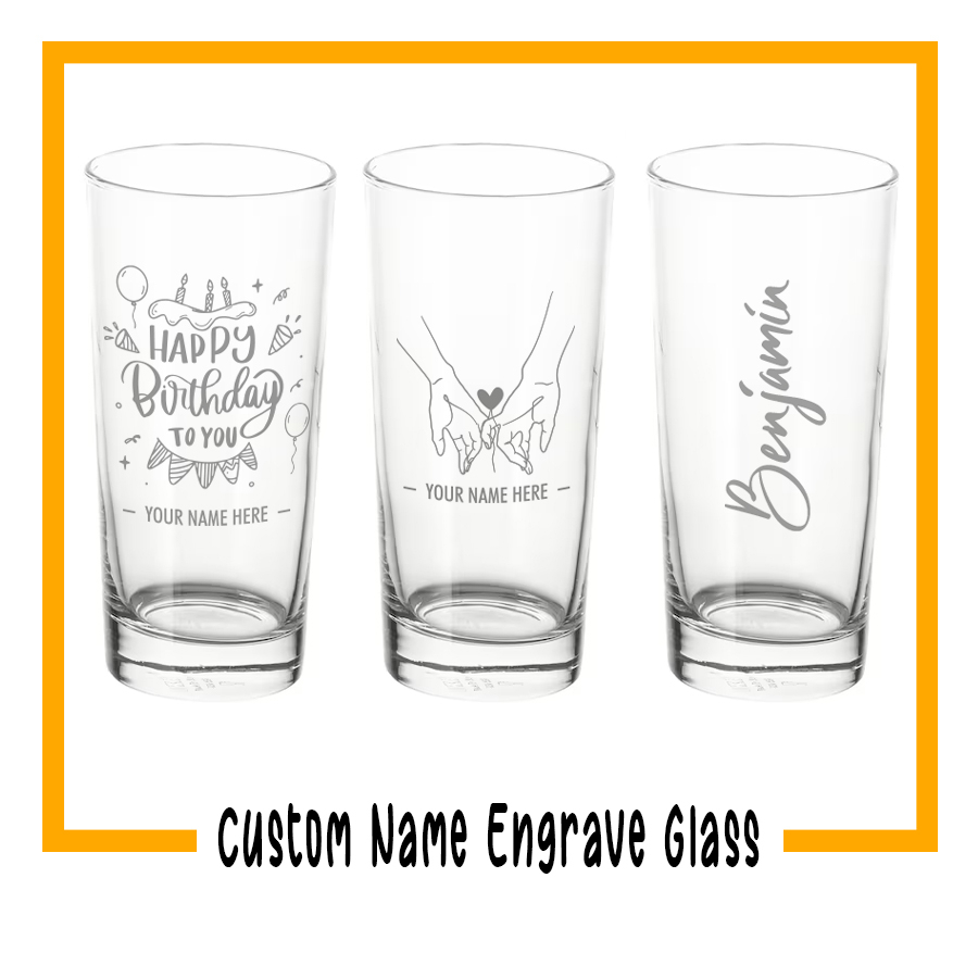 Name Engrave Personalized Customized GODIS CLEAR Glass 40CL | Shopee ...