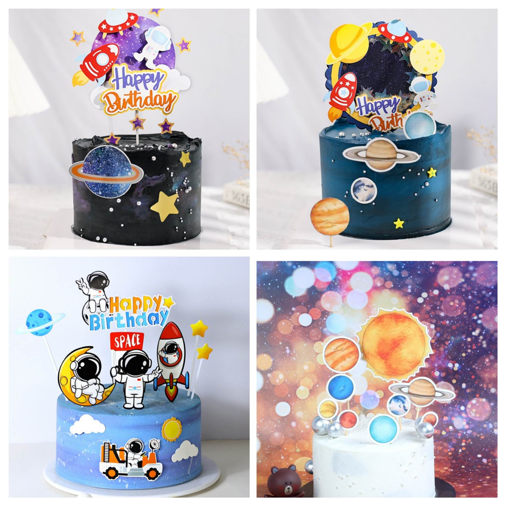 👩‍🚀🚀Astronaut Cake Topper Space Cake Decoration Planet Cake Topper ...