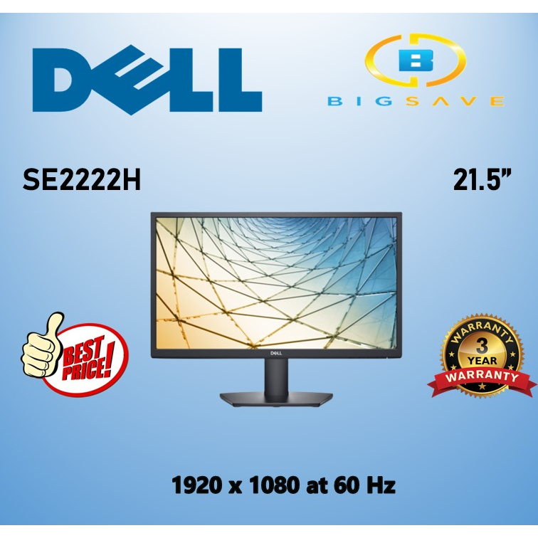 DELL 21.5" SE2222H LED MONITOR FULL HD (1920 x 1080 at 60 Hz) | Shopee ...
