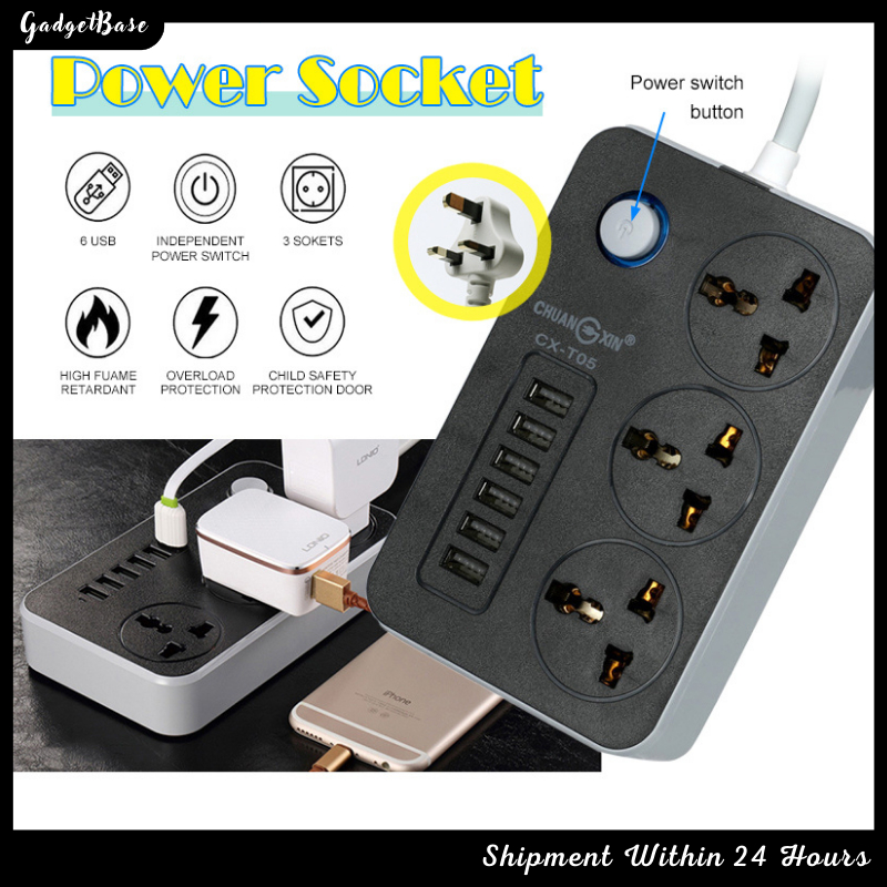 6 Usb Port 3 Universal Power Strip Extension Plug Power Socket Electric Sockets Elektrik Soket