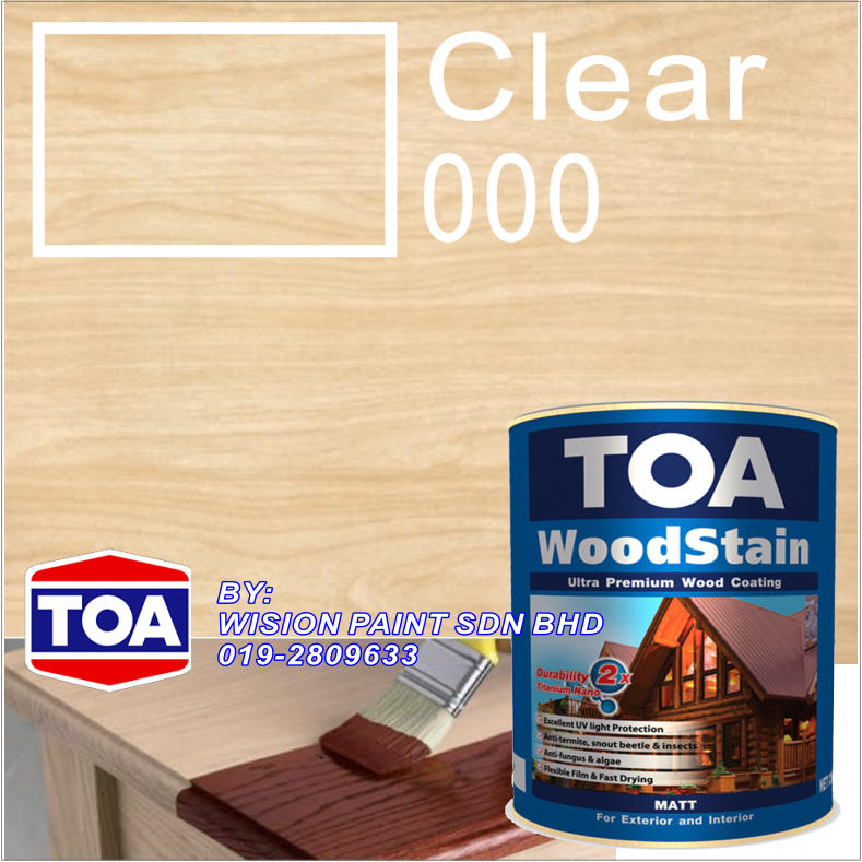( MATT ) TOA Woodstain Paint ( 1L ) VARNISH Interior & Exterior Wood ...