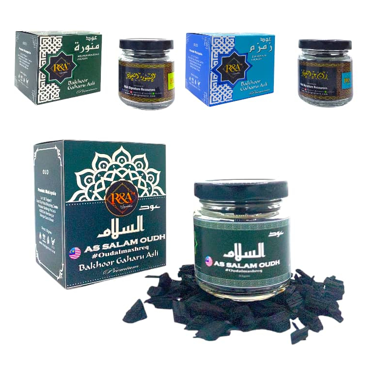 Oud Bakhoor Agarwood R&A 33 Gram Bakhoor Set Premium Incense Gharuwood ...