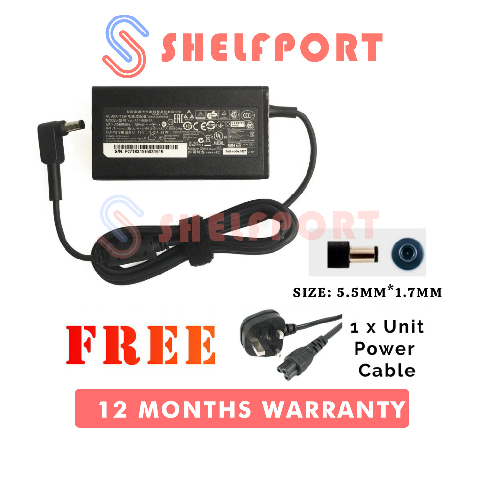 Acer Aspire E5-475G E14 E15 Adapter 19V 3.42A 65W (5.5*1.7mm) | Shopee ...