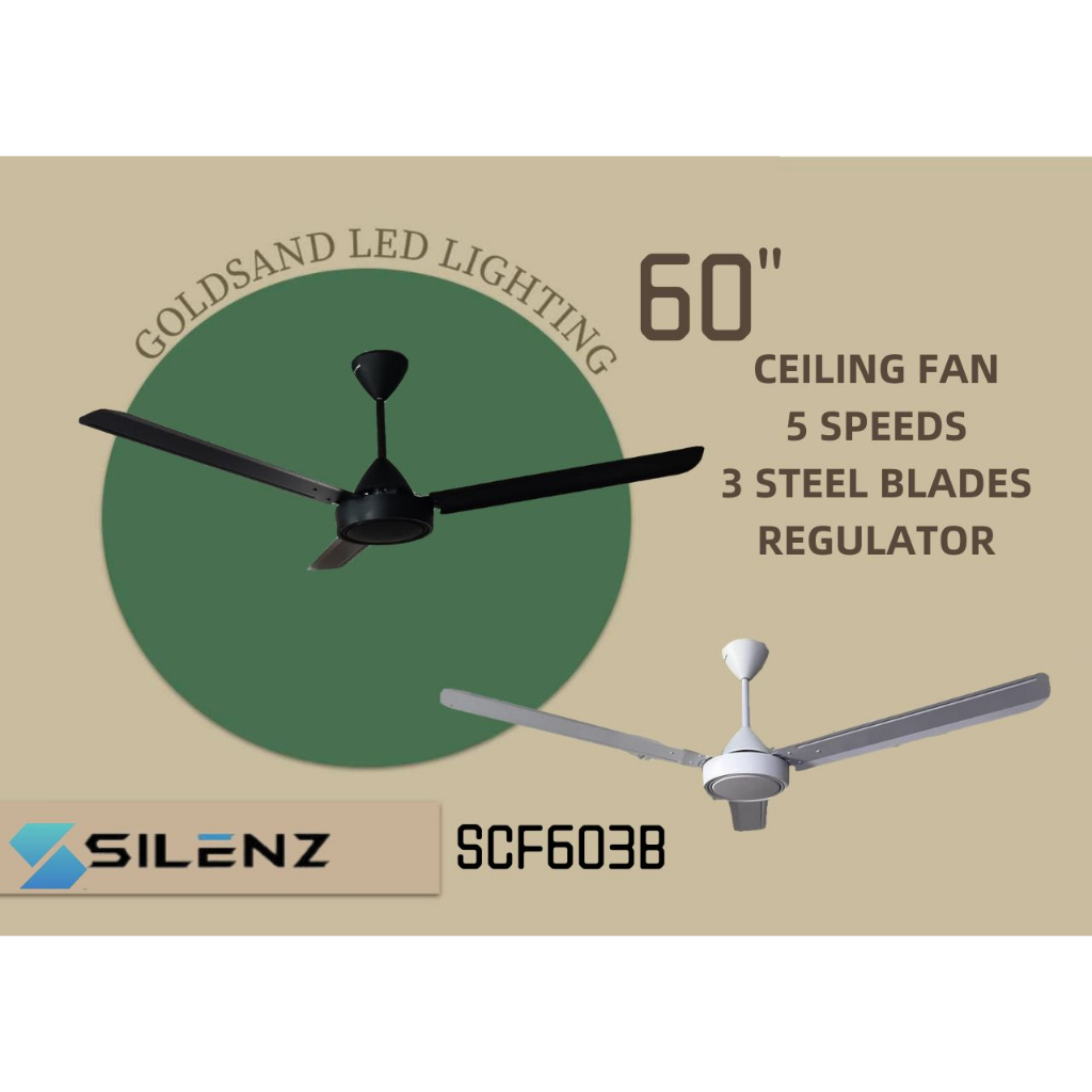 SILENZ SCF603B 60" 3 BLADES REGULATOR CEILING FAN | Shopee Malaysia