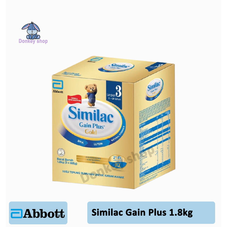 Abbott Similac Gain Plus Gold (1-3tahun) 1.8kg | Shopee Malaysia
