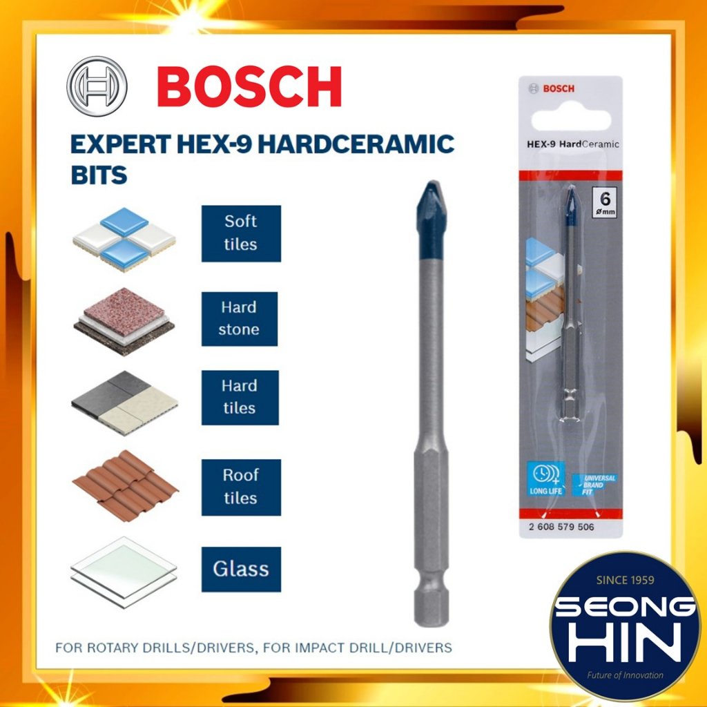 Bosch HEX9 Hard Ceramic Drill Bit 6mm 8mm 10mm 12mm EXPERT HEX-9 HARDCERAMIC BITS | Shopee Malaysia