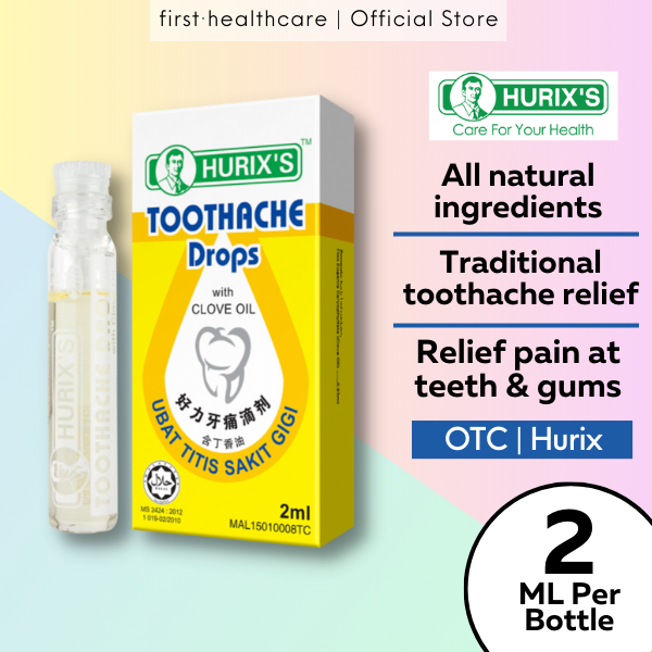 [READY STOCK!] Hurix's Toothache Drops With Clove Oil Used for Relief ...
