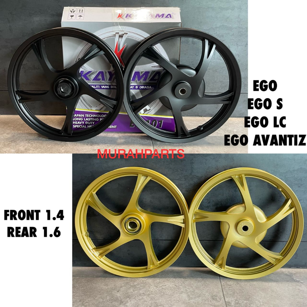 SPORT RIM 14" YAMAHA EGO EGO LC KAYAMA EG101 BLACK GOLD 5 BATANG KAKI ...
