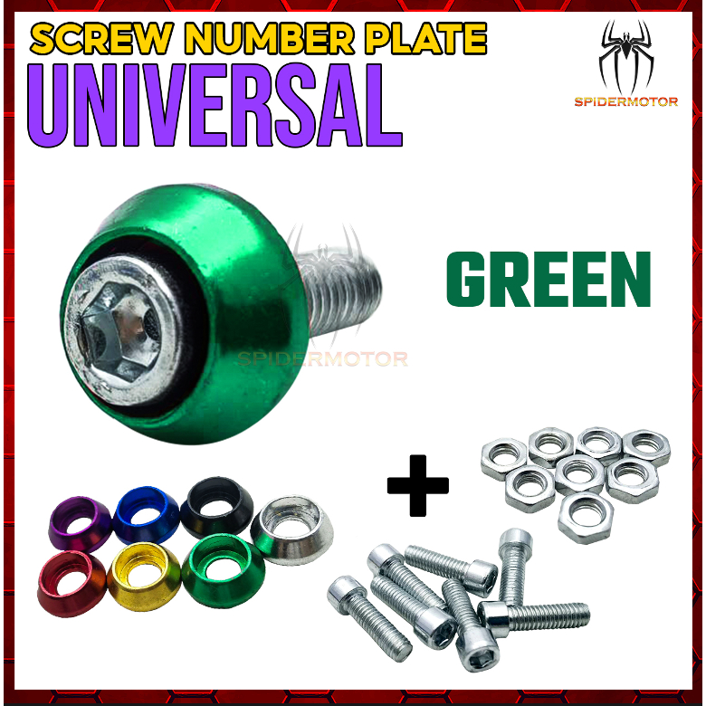 M6 Number Plate Screw Motor Universal Allen Key Nut Skru Lesen Plate ...