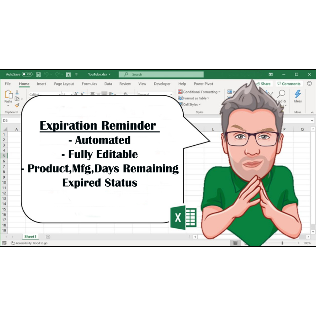 Automated Expiration Reminder Lifetime Fully Editable (Expired date,Mfg ...